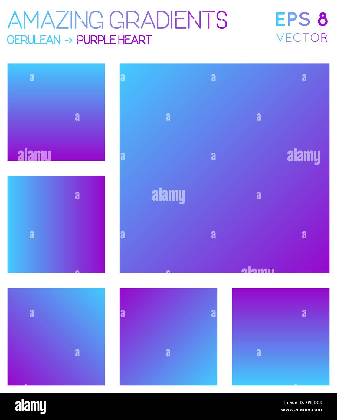 Colorful gradients in cerulean and purple heart color tones. Adorable ...