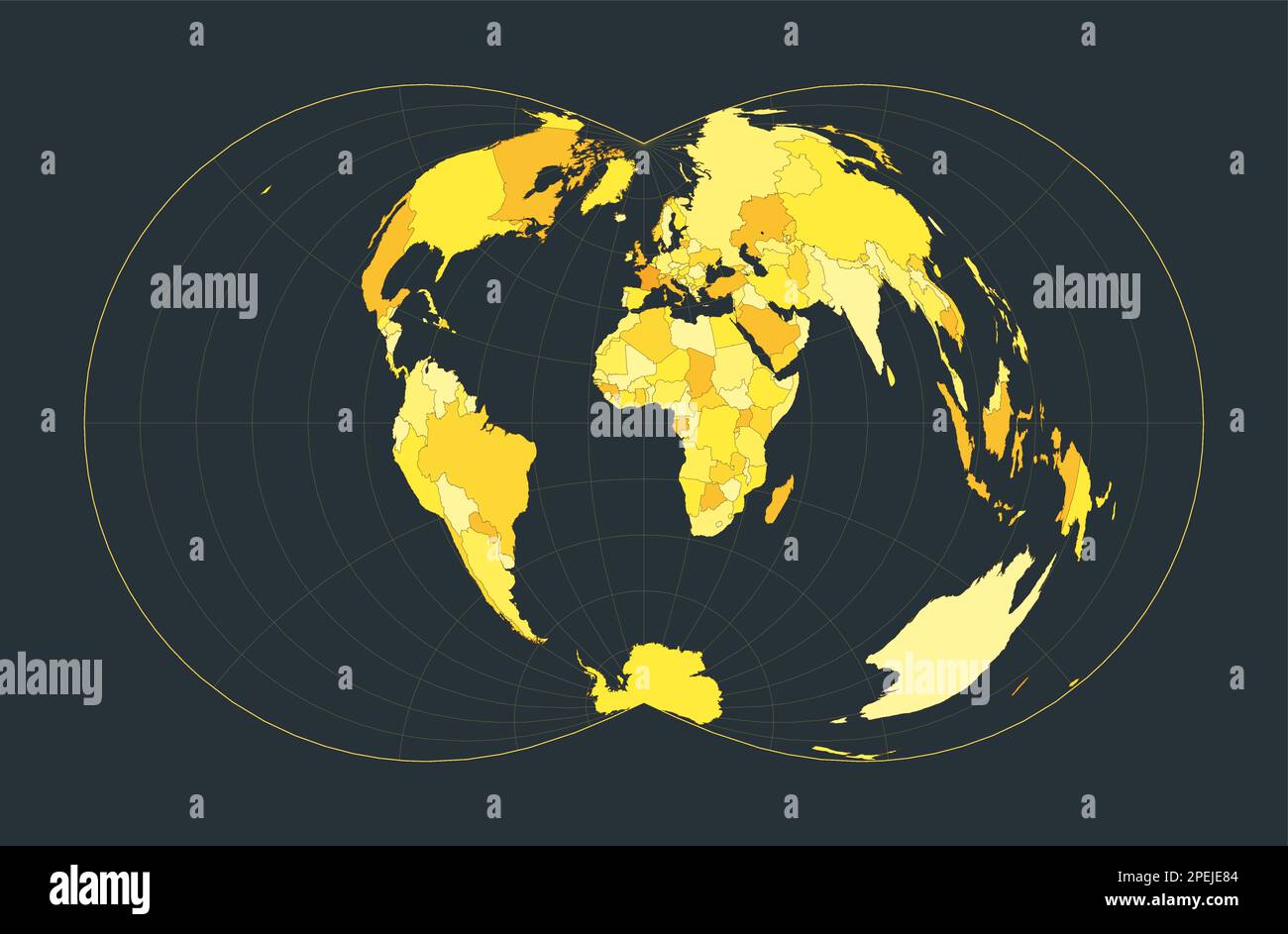 Polyconic projection map hi-res stock photography and images - Alamy