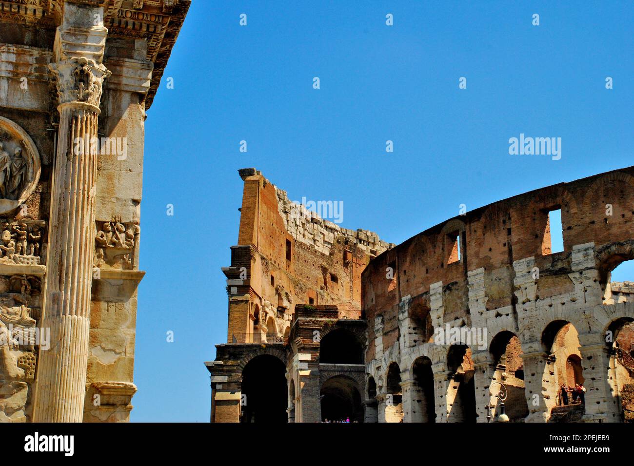 Outer view of the Colosseum, is an elliptical amphitheatre in the ...