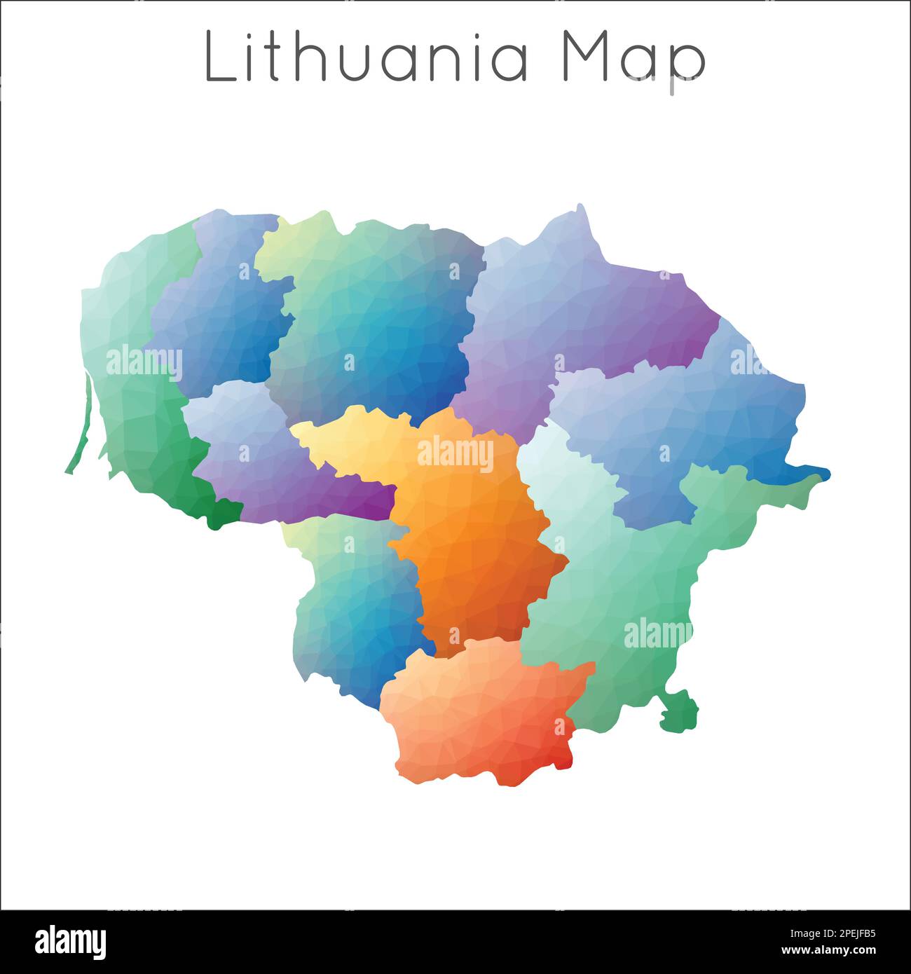 Low poly map of Lithuania. Lithuania geometric polygonal, mosaic style ...