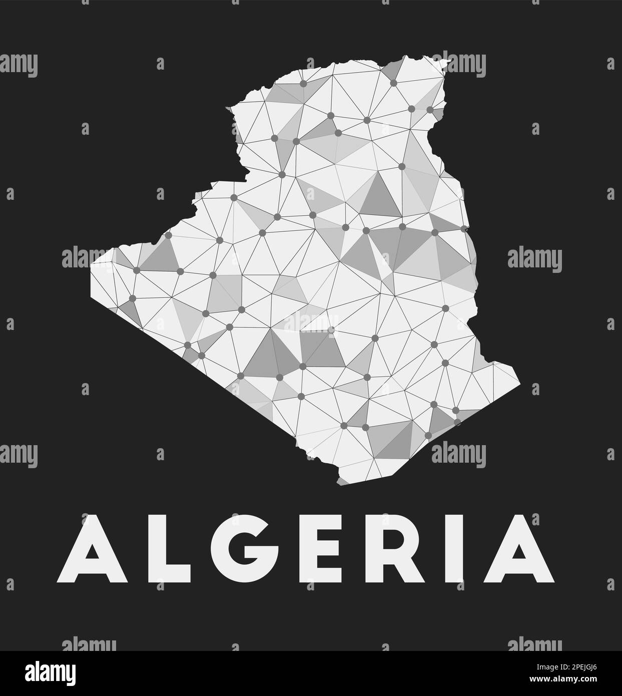 Algeria - communication network map of country. Algeria trendy ...