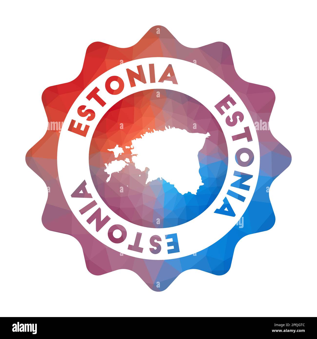 Estonia low poly logo. Colorful gradient travel logo of the country in ...