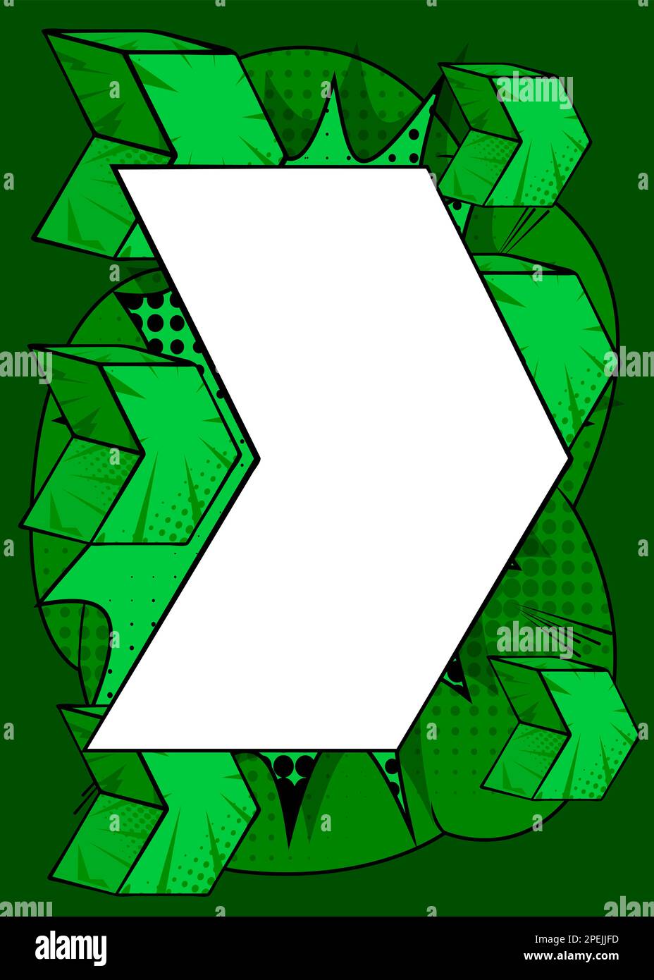 White, Blank Comic book arrow on green background poster. Comics ...