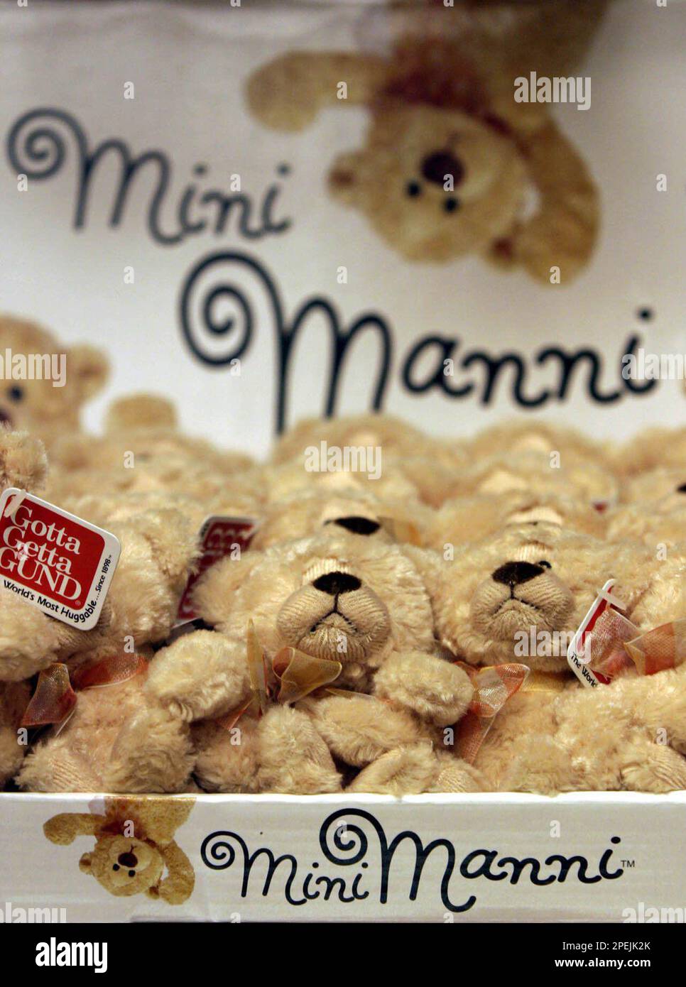 Mini Manni stuffed bears are seen July 22, 2004, at the Edison, N.J ...
