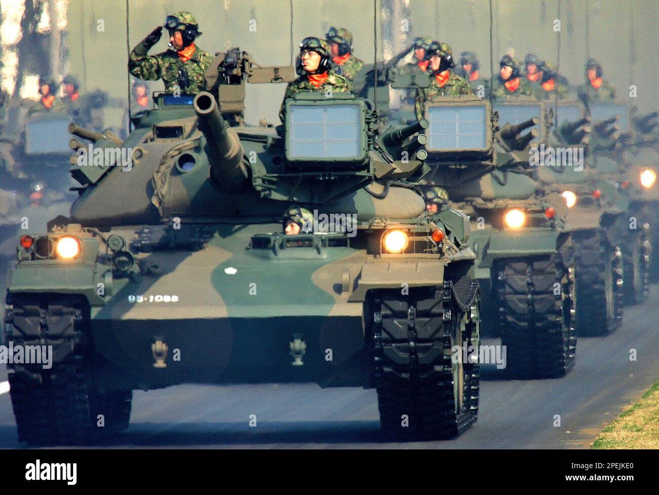 Japan Ground Self Defence Force tanks roll in a military parade during ...