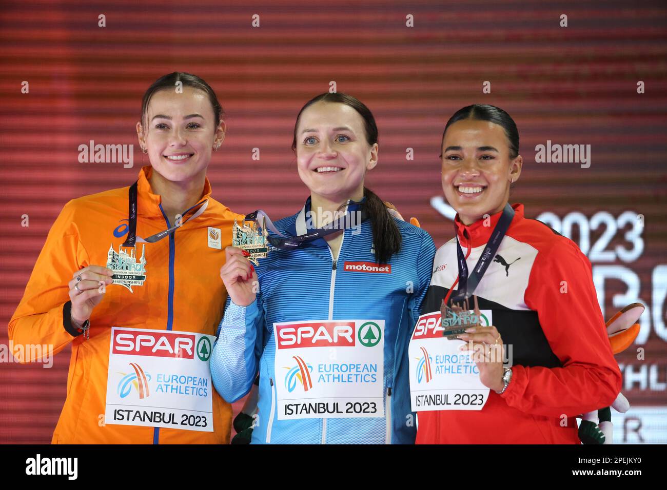 Nadine VISSER of Netherlands , Reetta HURSKE of Finland and Ditaji ...