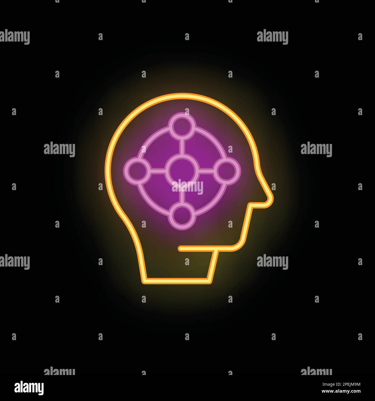 Mental overload icon outline vector. Work burnout. Stress work neon ...