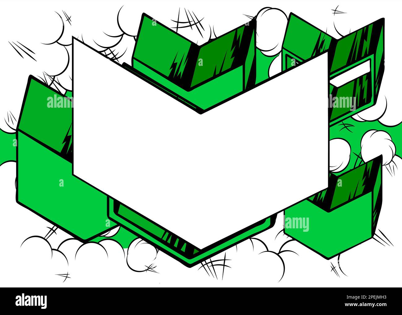 White, Blank Comic book arrow on green background poster. Comics ...