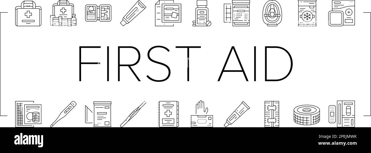 first aid emergency medical icons set vector Stock Vector Image & Art - Alamy