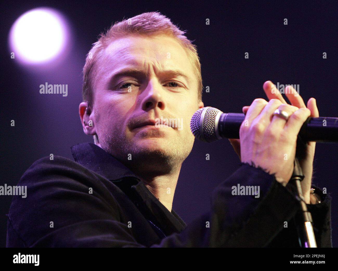 Irish singer Ronan Keating performs on stage, during his concert at the ...