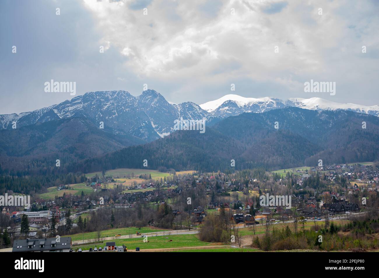 Aerial View of the Zakopane a resort town in the extreme south of ...