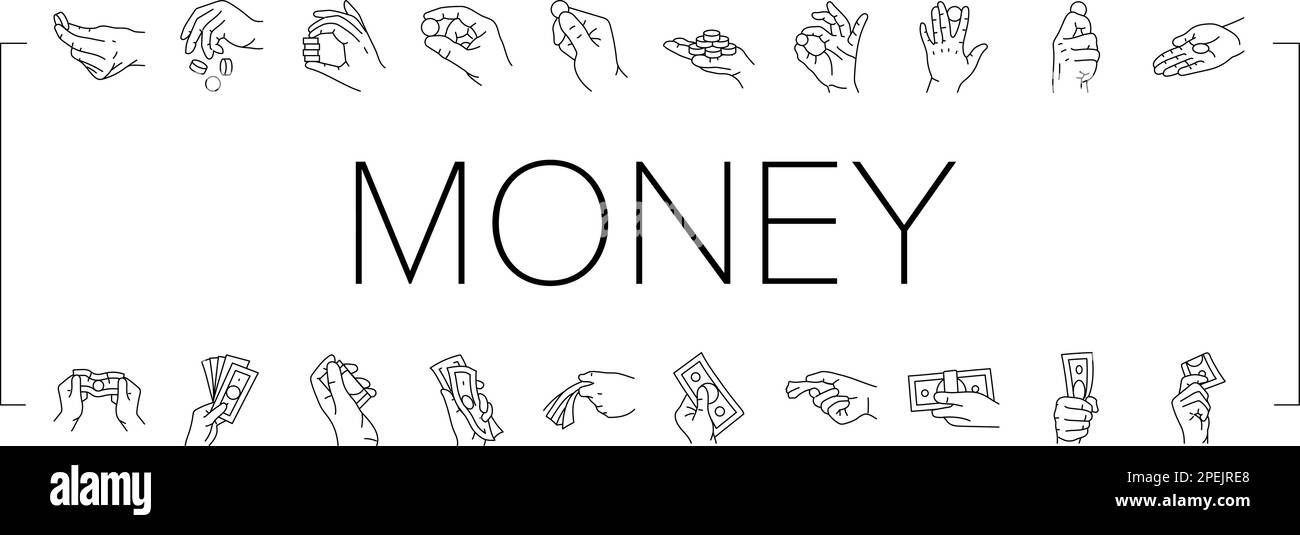 money cash payment dollar finance icons set vector Stock Vector Image ...