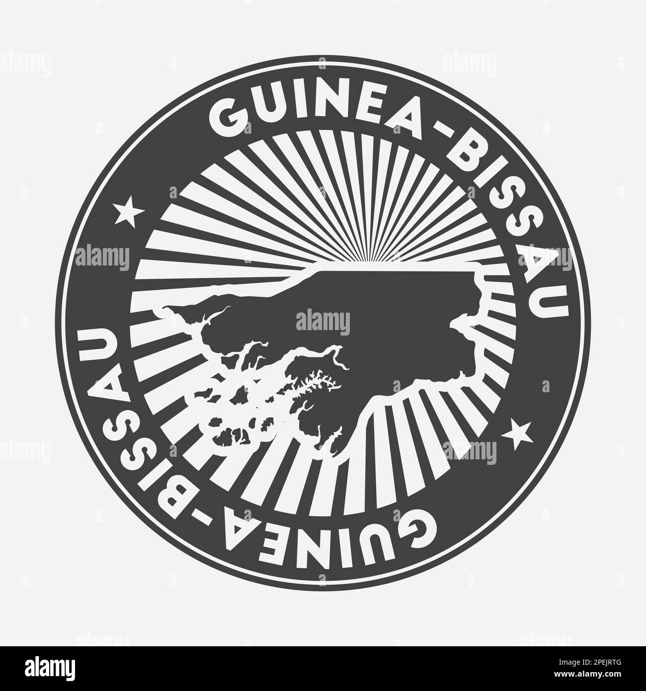 Guinea-Bissau round logo. Vintage travel badge with the circular name ...