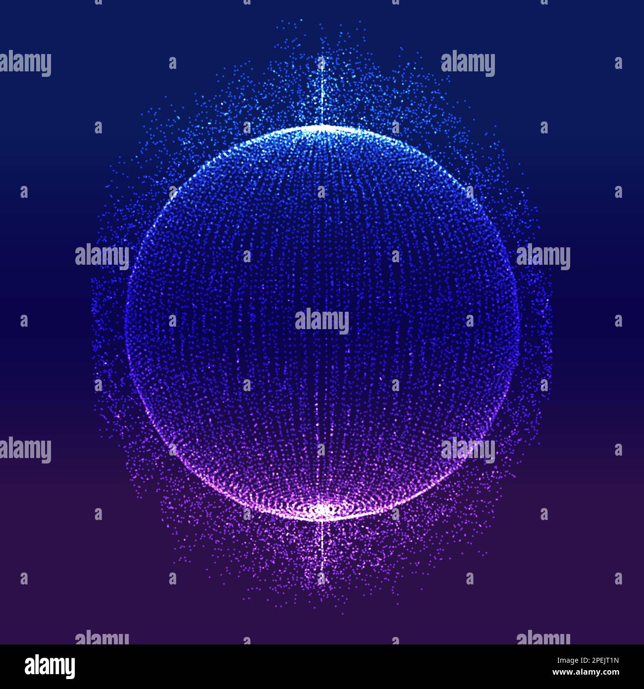 Abstract modern technology background with sphere of glowing particles ...