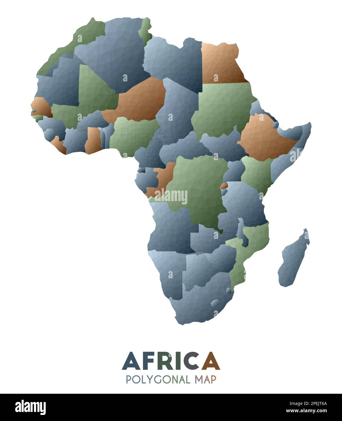 Africa Map. Actual low poly style continent map. Attractive vector ...