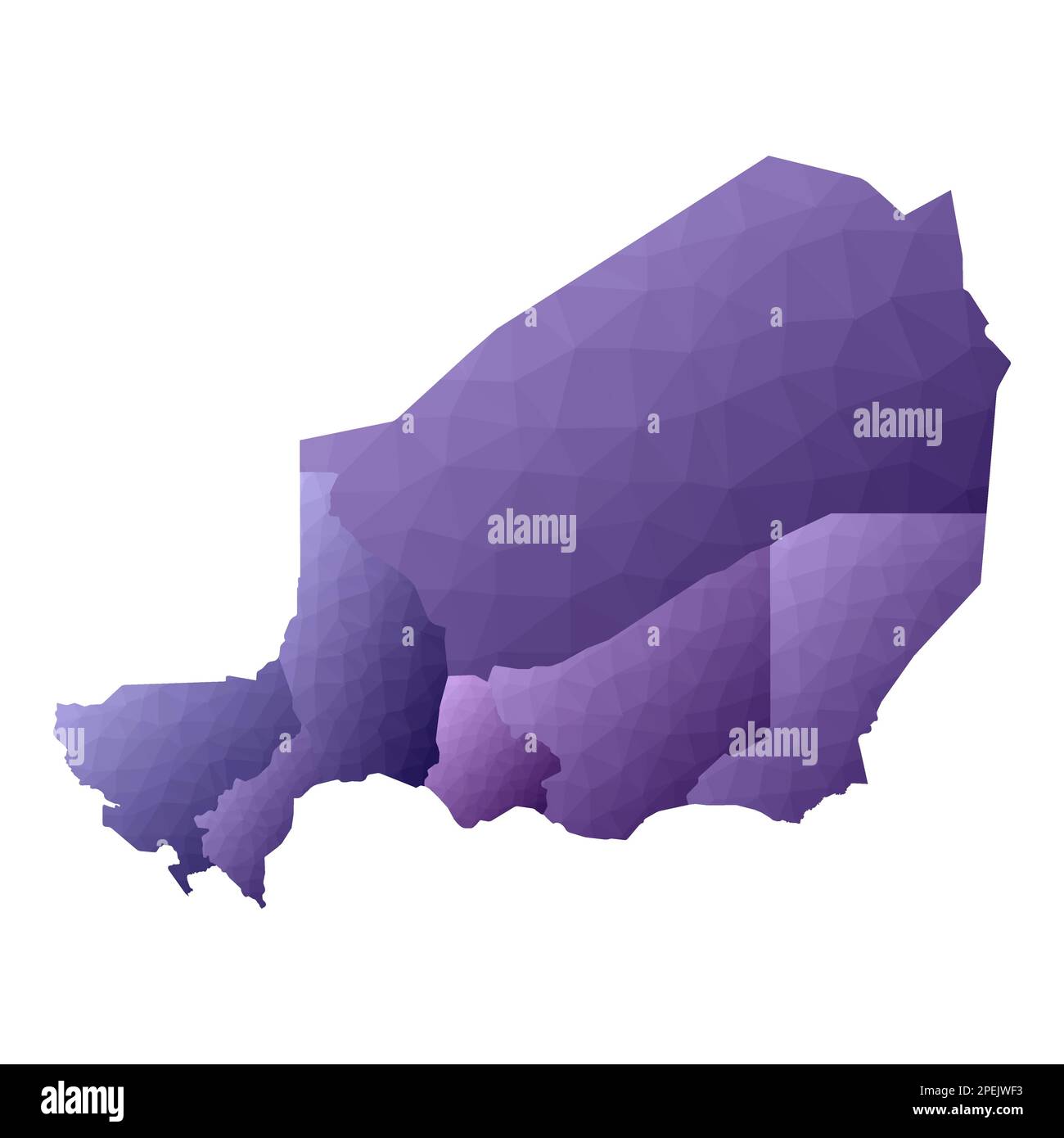 Niger map. Geometric style country outline. Classy violet vector illustration Stock Vector Image ...