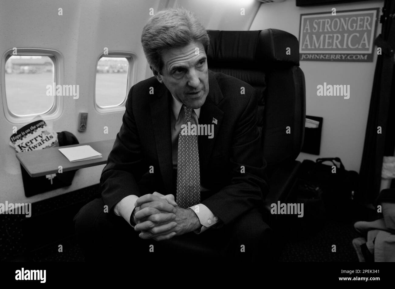 Democratic presidential candidate Sen. John Kerry, D-Mass., listens on ...