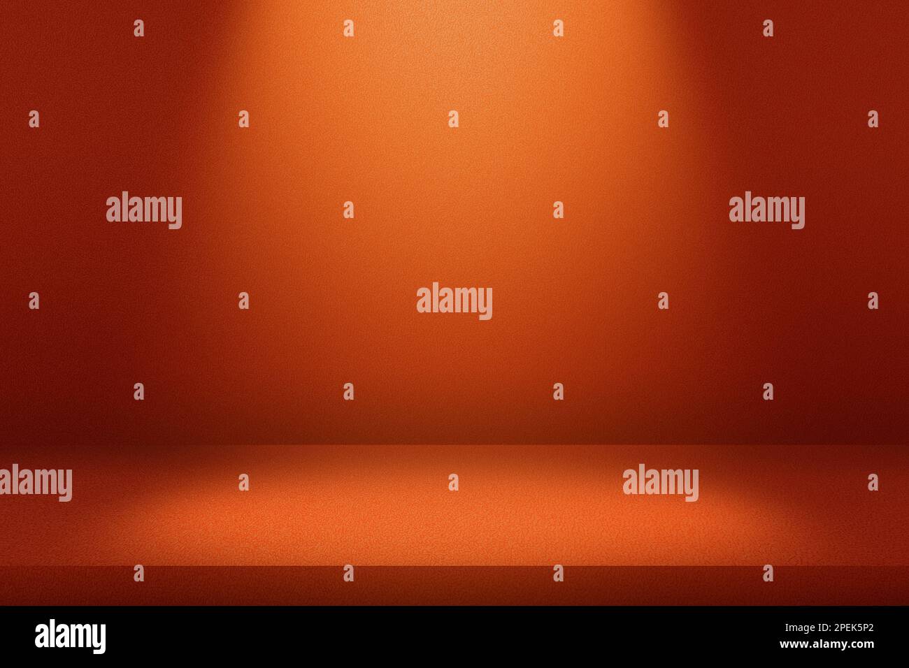 Orange abstract cement wall and studio room and spot lighting, interior ...