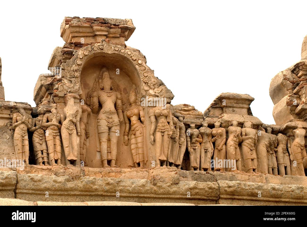 Hindu God Vishnu relief in stucco work on the wall of Hazara Rama ...