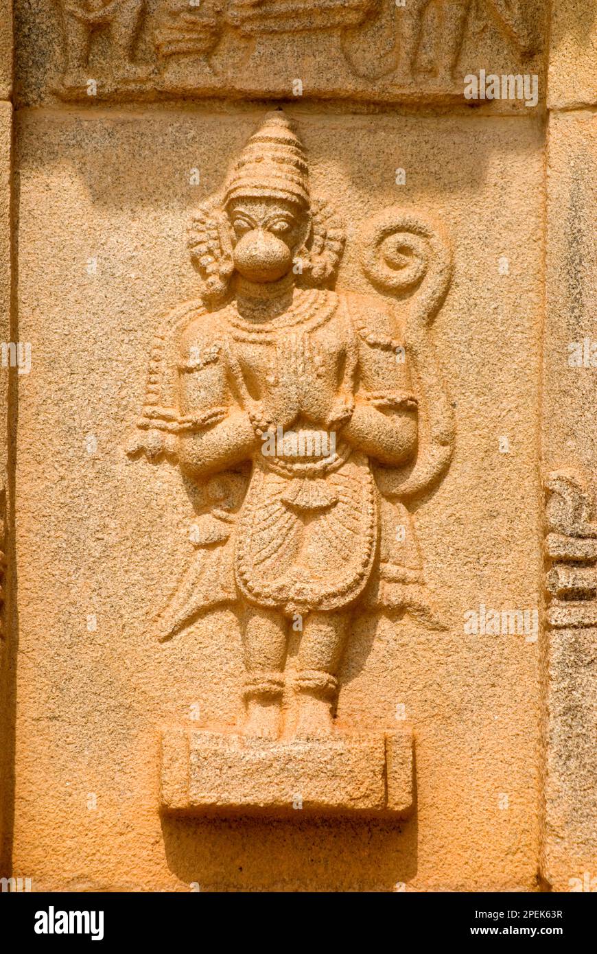 Hanuman Maruti relief carving on the wall of Hazara Rama Temple at ...