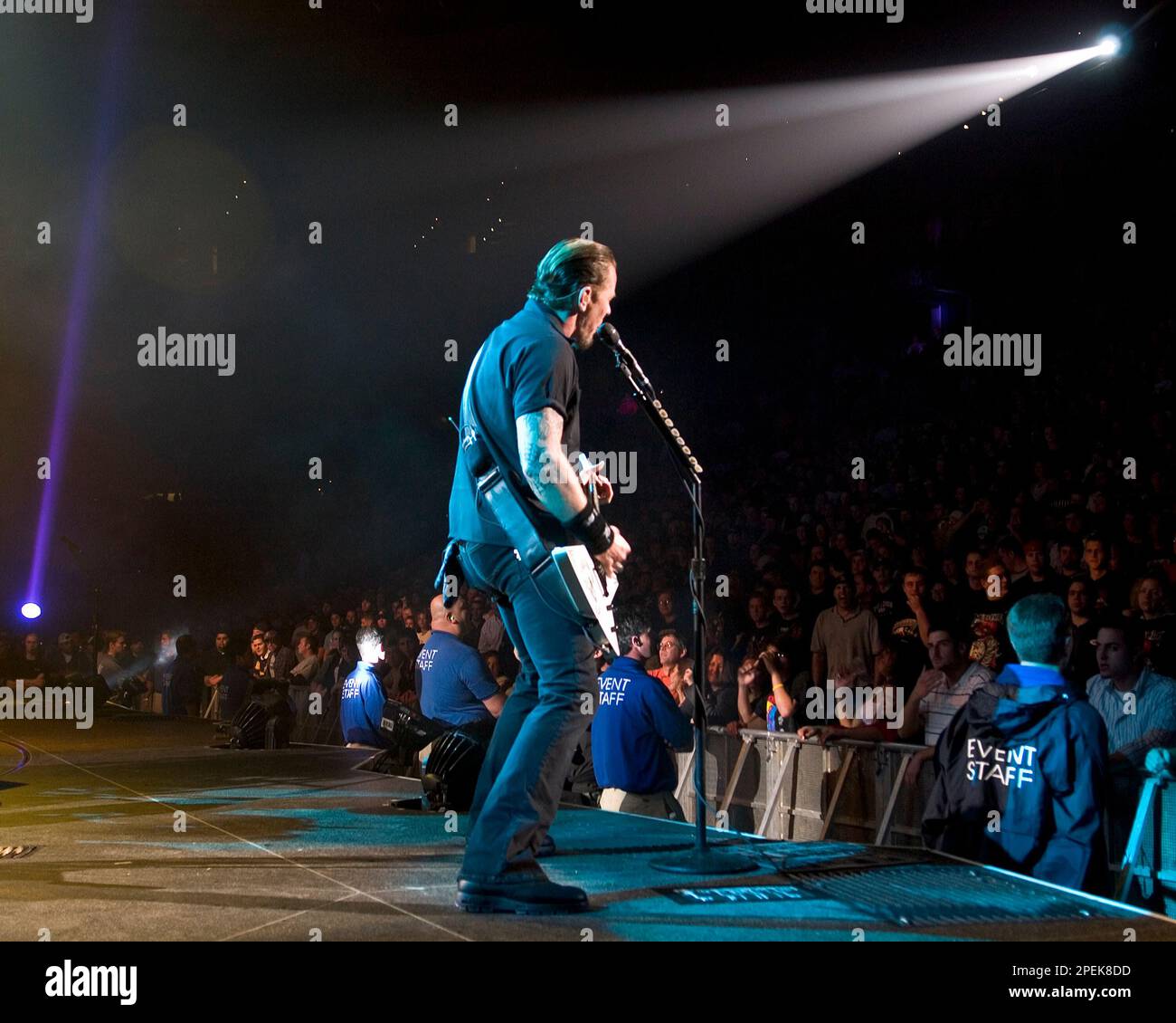 Rock vocalist James Hetfield and Metallica perform at the Fleet Center ...