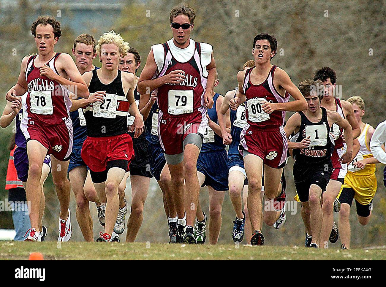 The Class AA boys field at the state cross country meet nears the one ...