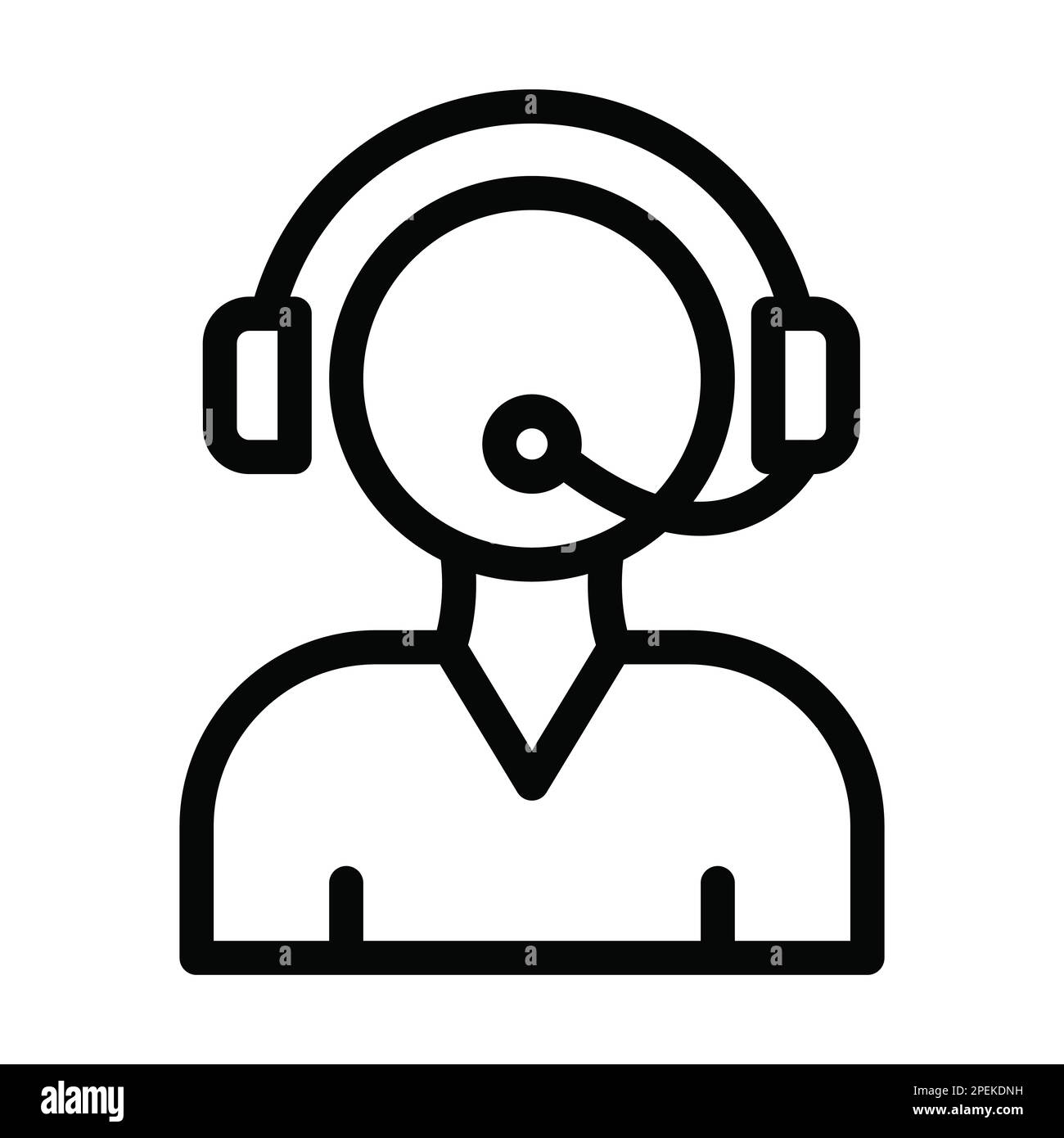 Call Center Vector Thick Line Icon For Personal And Commercial Use ...