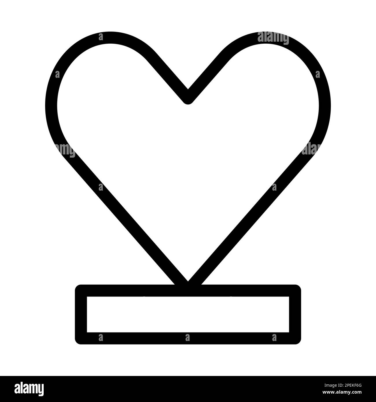 Heart Vector Thick Line Icon For Personal And Commercial Use Stock ...