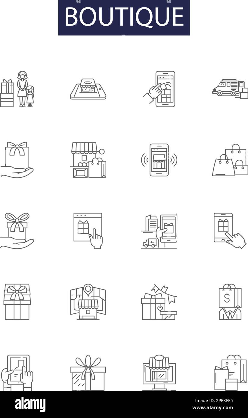 Boutique line vector icons and signs. Store, Clothes, Fashion, Shopping ...