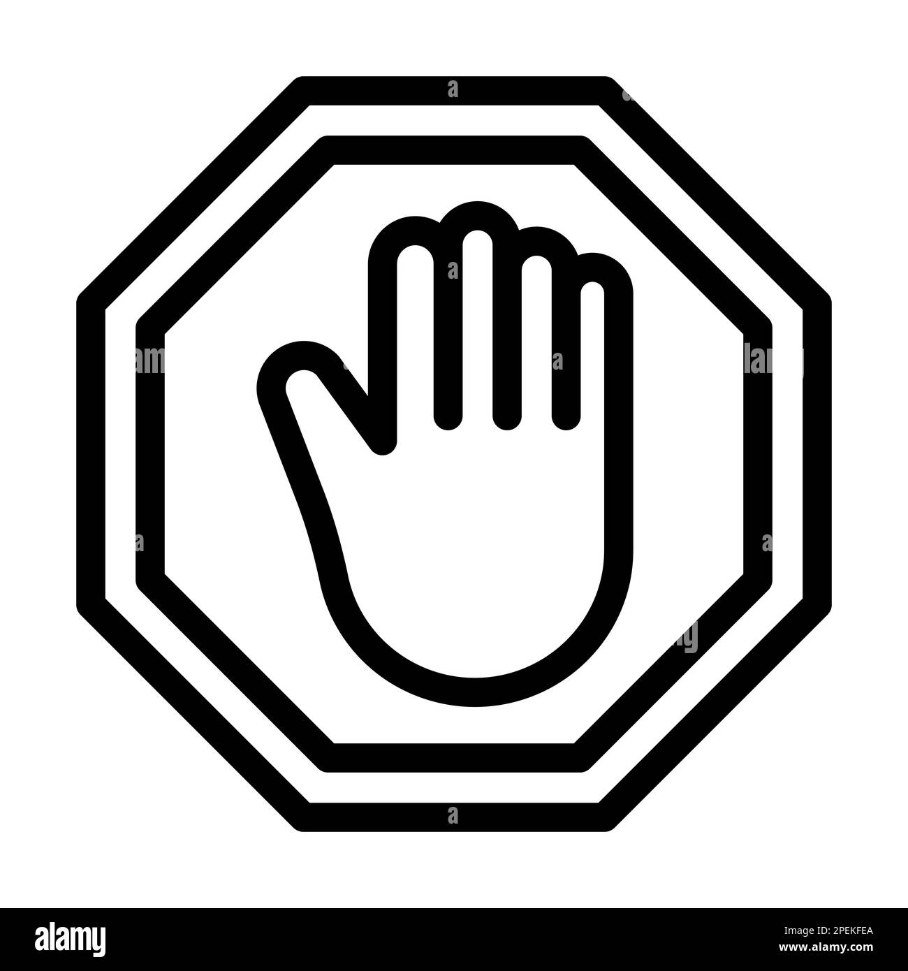 Stop Vector Thick Line Icon For Personal And Commercial Use Stock Photo - Alamy