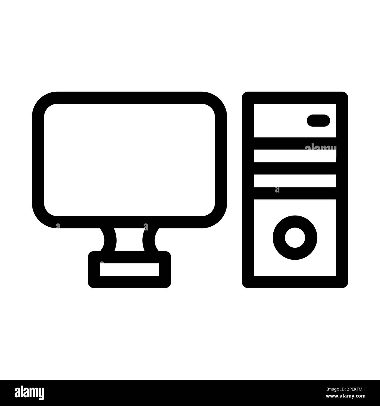 Computer Vector Thick Line Icon For Personal And Commercial Use Stock ...