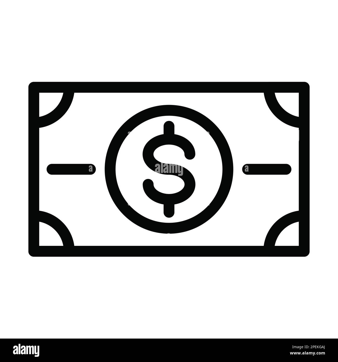Paper Currencies Vector Thick Line Icon For Personal And Commercial Use ...