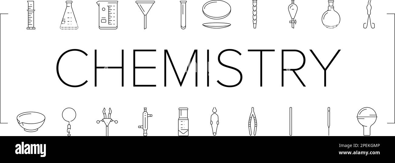 chemical glassware laboratory icons set vector Stock Vector Image & Art ...