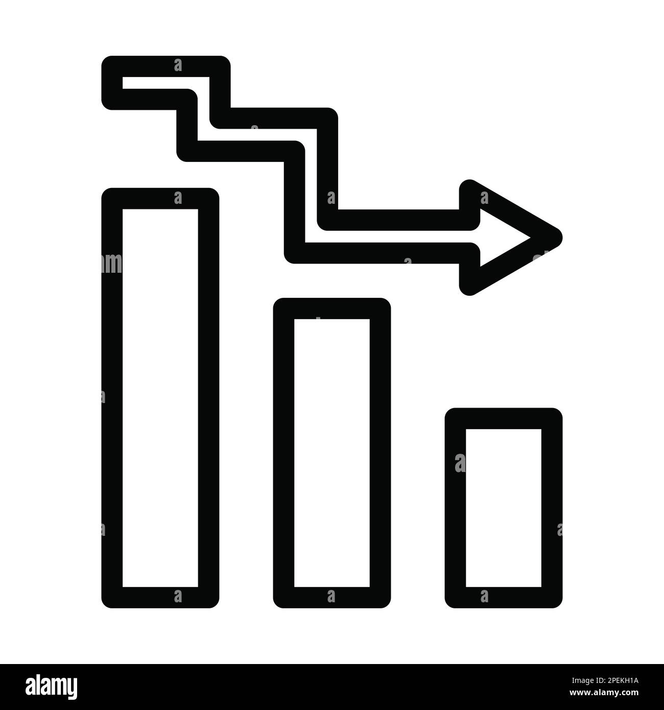 Business Decline Vector Thick Line Icon For Personal And Commercial Use ...