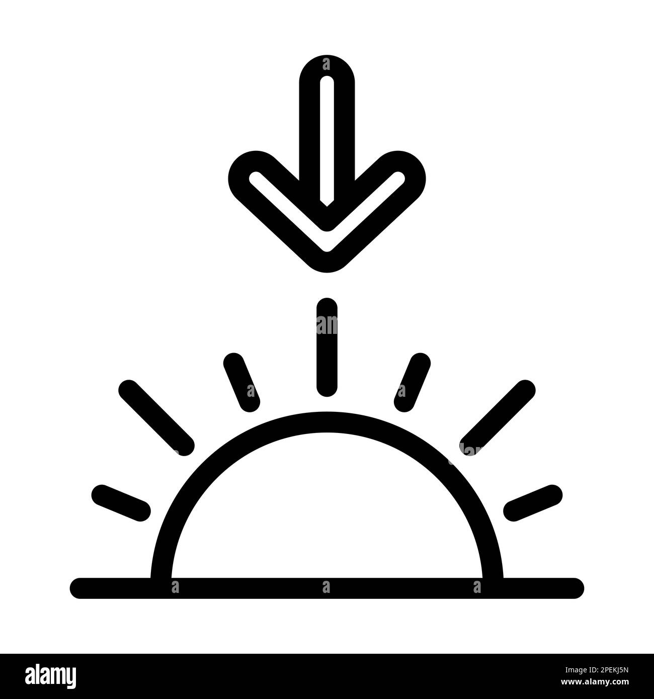 Sun Rise Vector Thick Line Icon For Personal And Commercial Use Stock ...