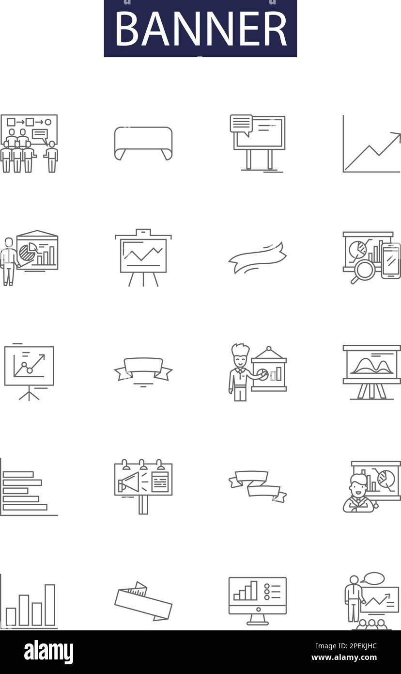 Banner line vector icons and signs. Advertisement, Banner, Sign, Poster ...