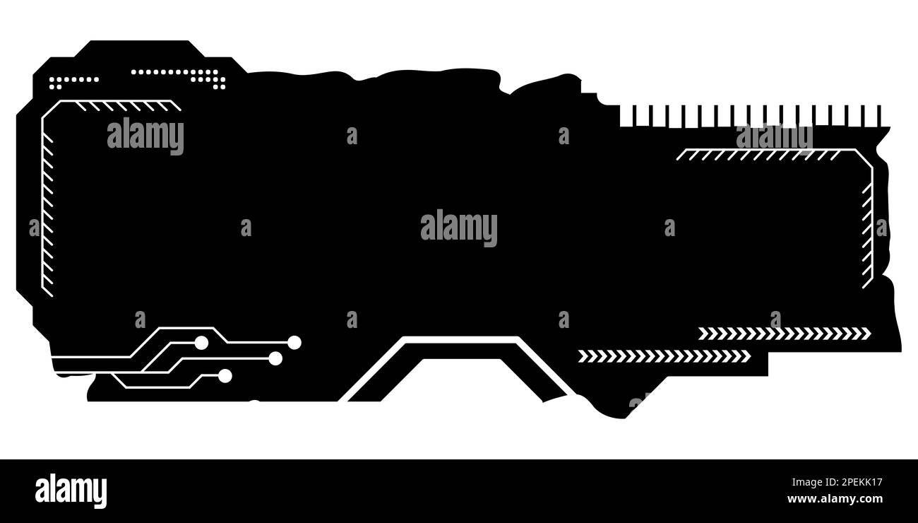 Rectangular design clipart in tech style isolated on white. Short tech ...