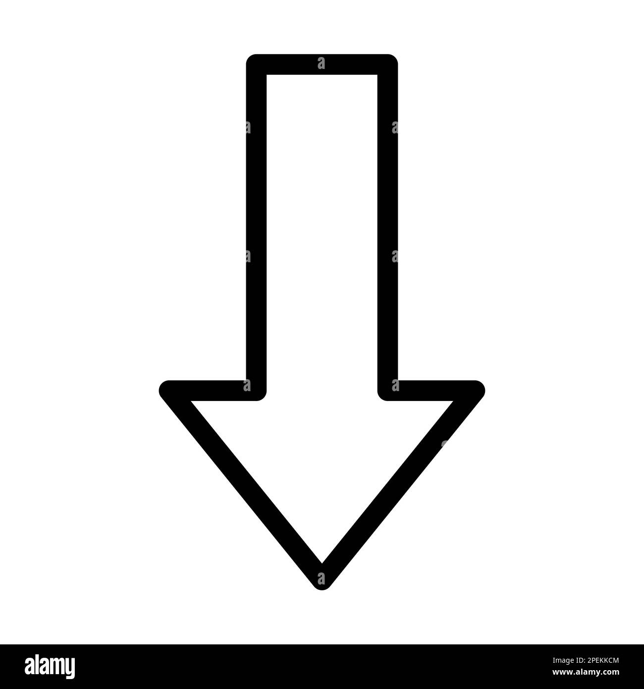 Down Arrow Vector Thick Line Icon For Personal And Commercial Use Stock ...