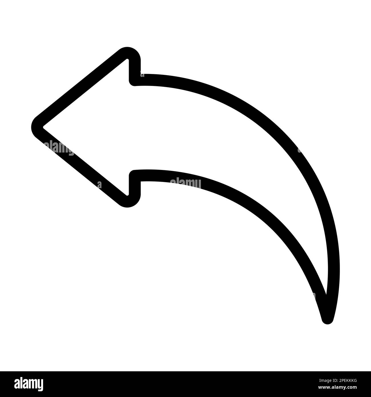 Curved Left Vector Thick Line Icon For Personal And Commercial Use ...