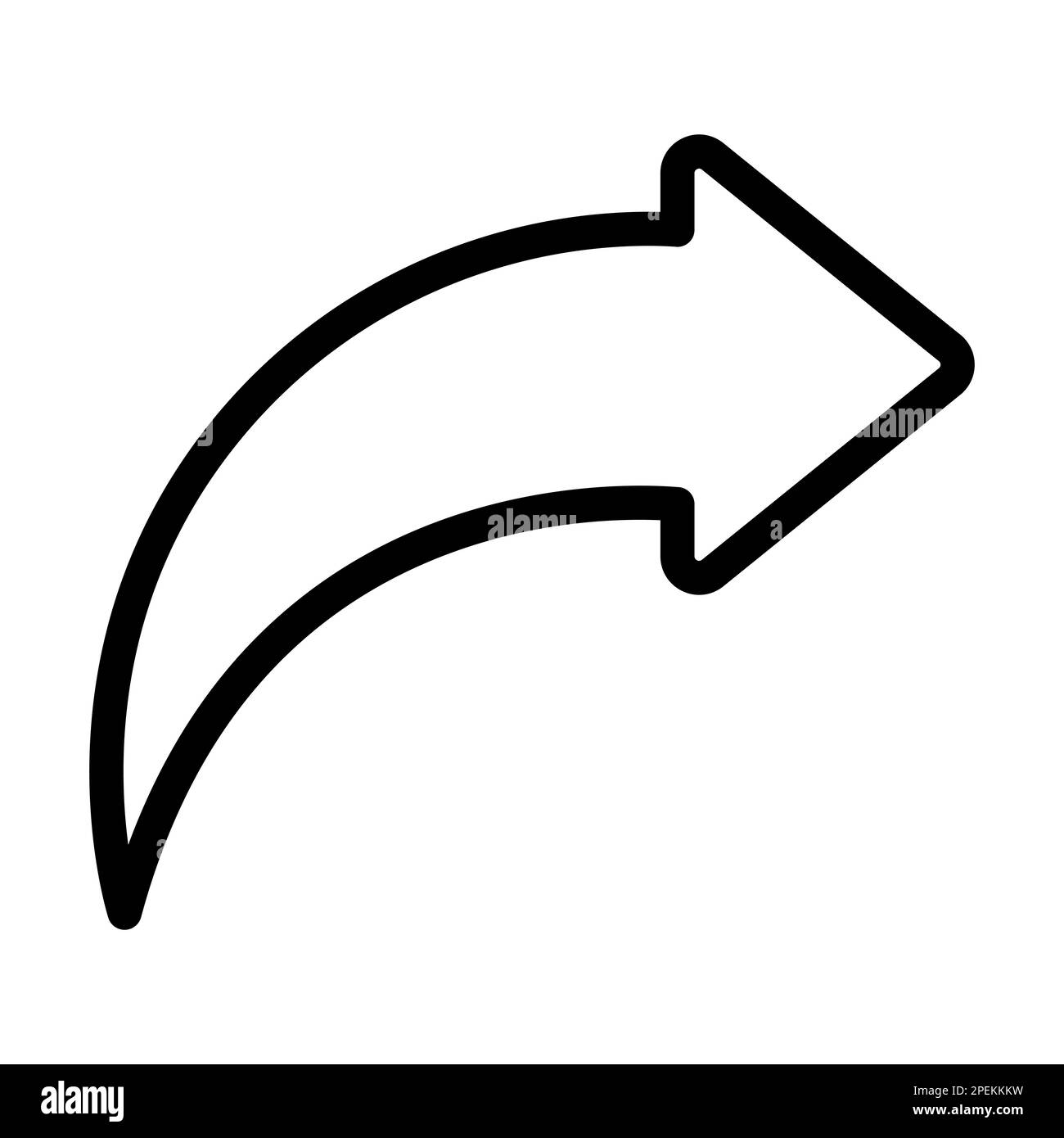 Curved Right Vector Thick Line Icon For Personal And Commercial Use ...