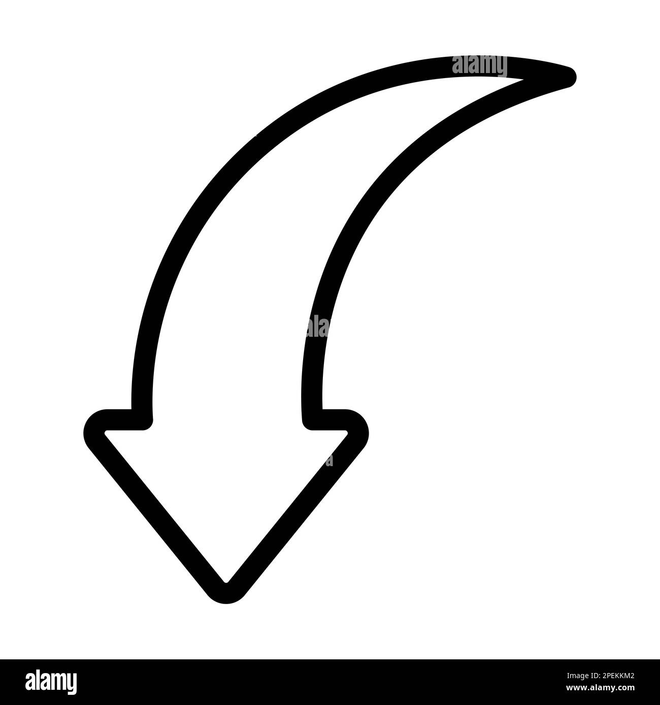 Curved Down Vector Thick Line Icon For Personal And Commercial Use ...