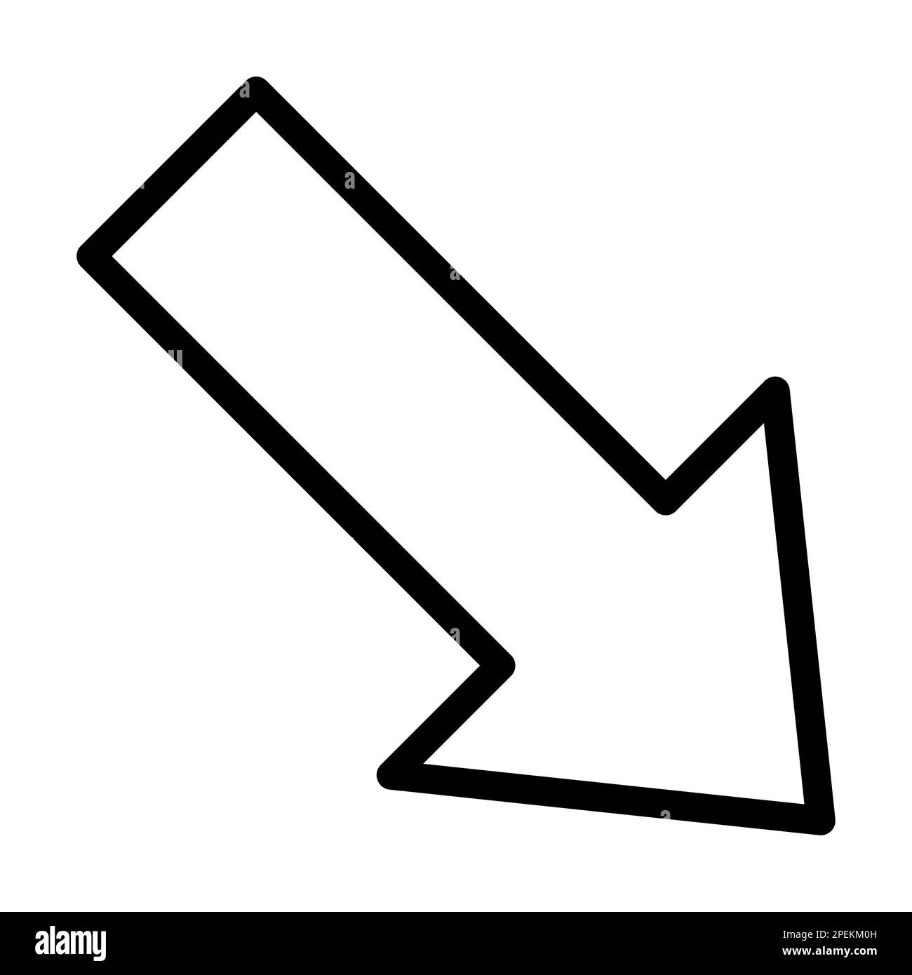 Down Right Vector Thick Line Icon For Personal And Commercial Use Stock ...