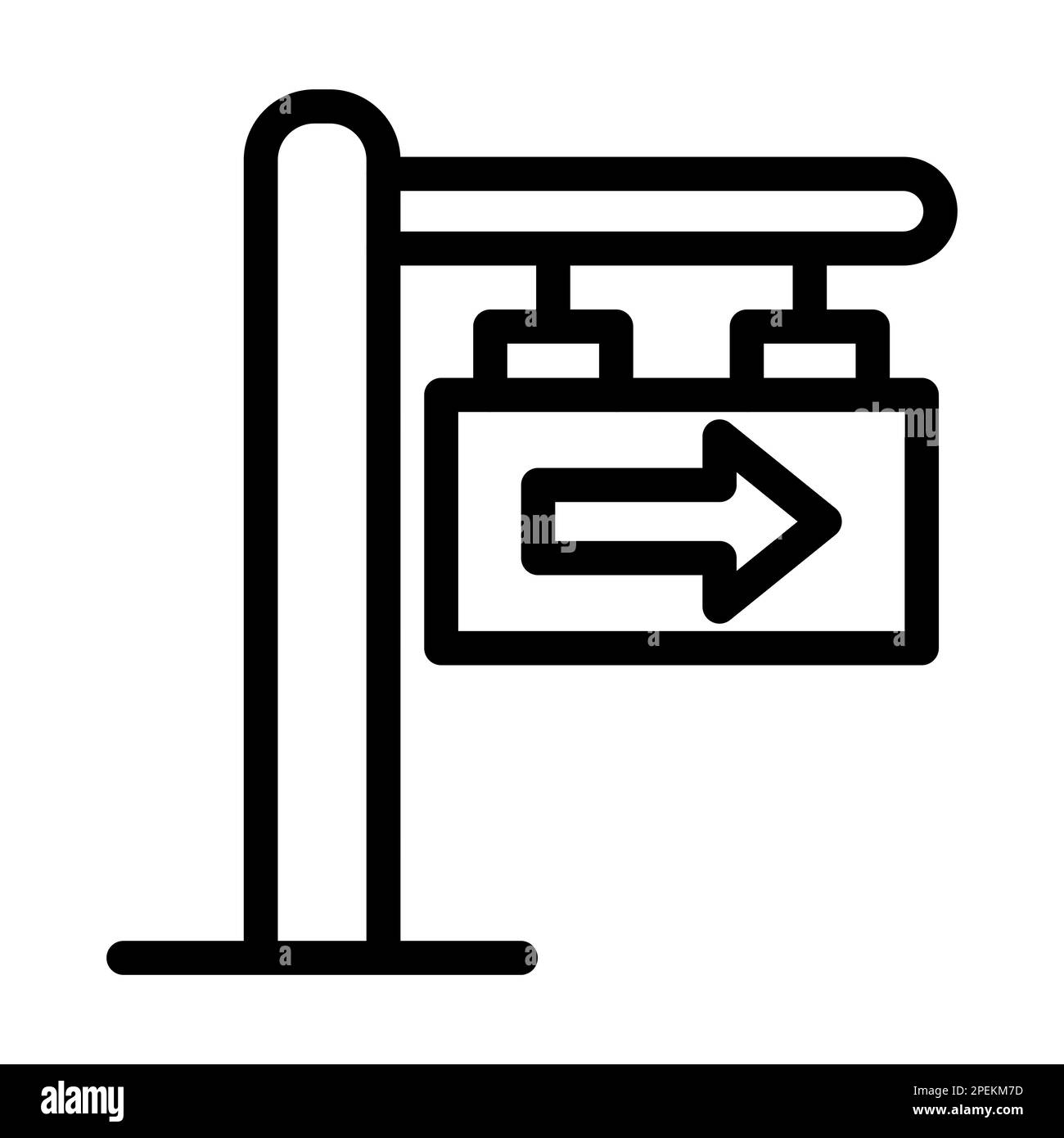 Signboard Right Vector Thick Line Icon For Personal And Commercial Use ...