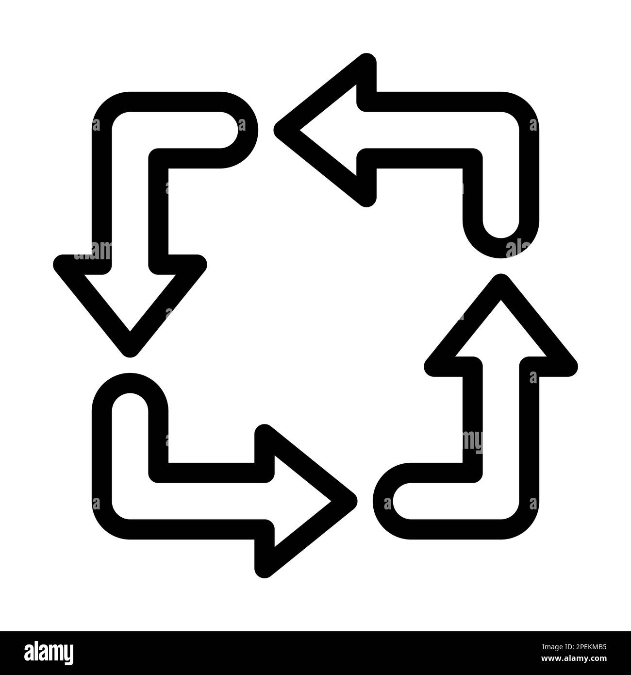 Rectangular Arrow Vector Thick Line Icon For Personal And Commercial ...