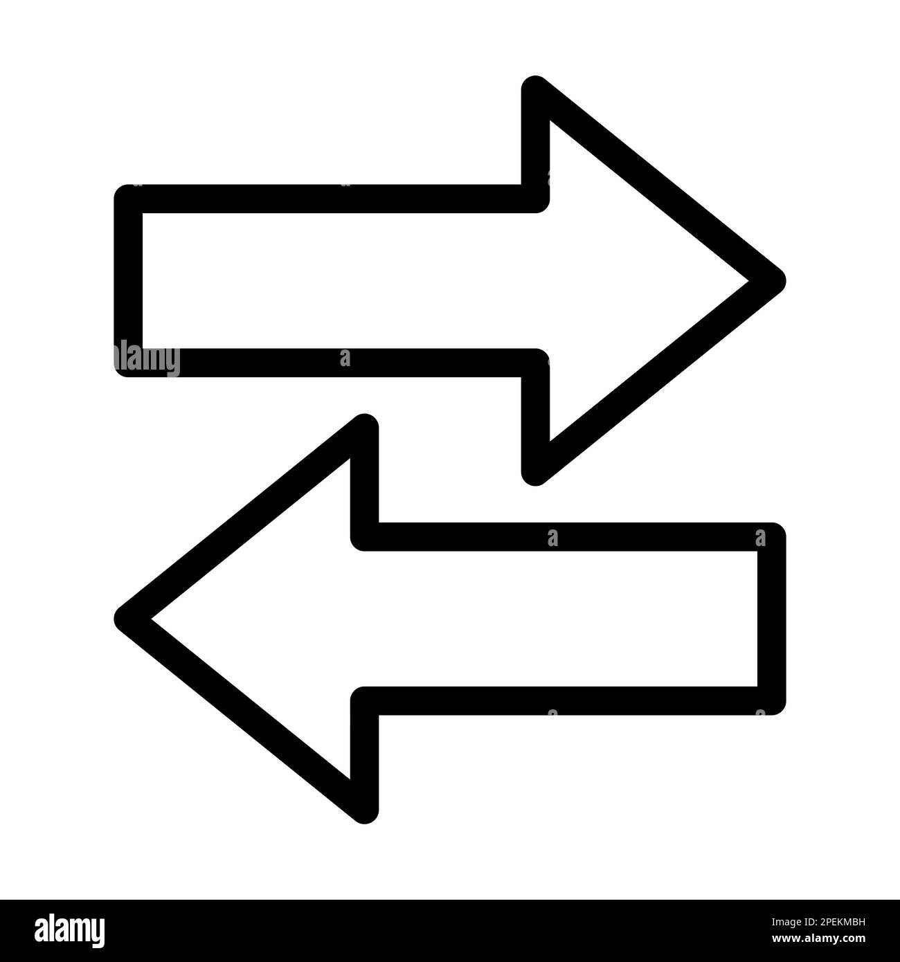 Opposite Arrow Vector Thick Line Icon For Personal And Commercial Use ...
