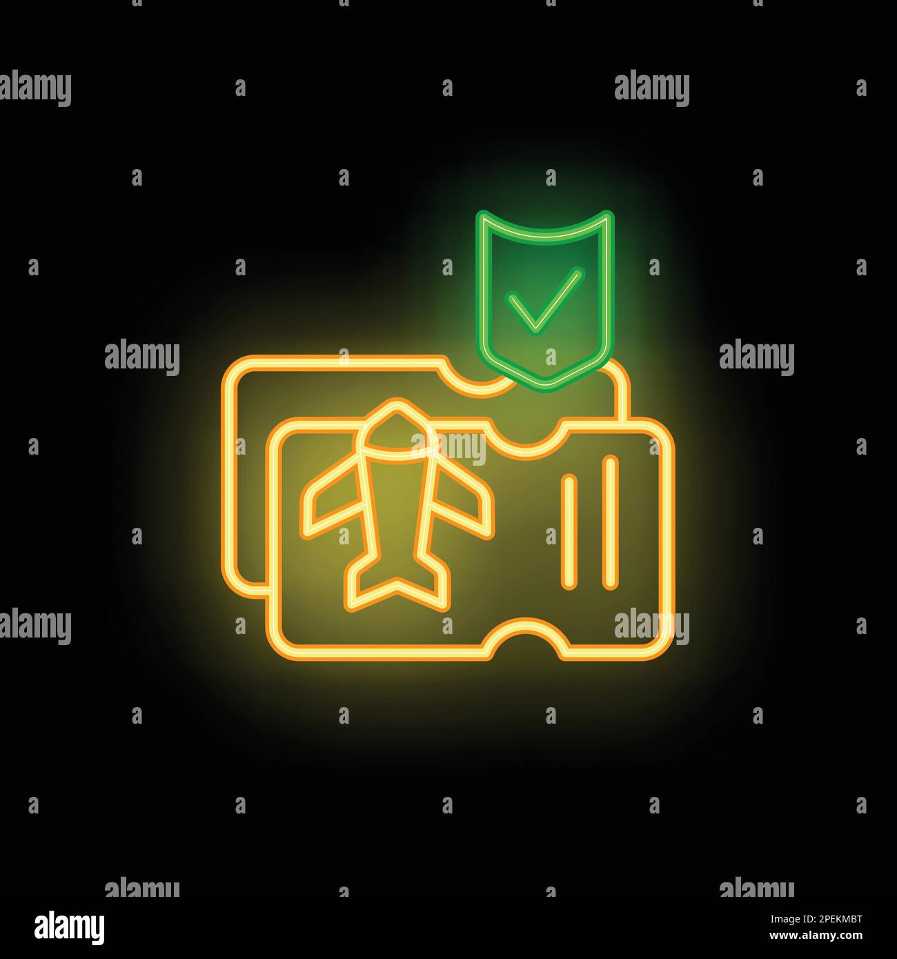 Airline insurance icon outline vector. Business care. Health card neon ...