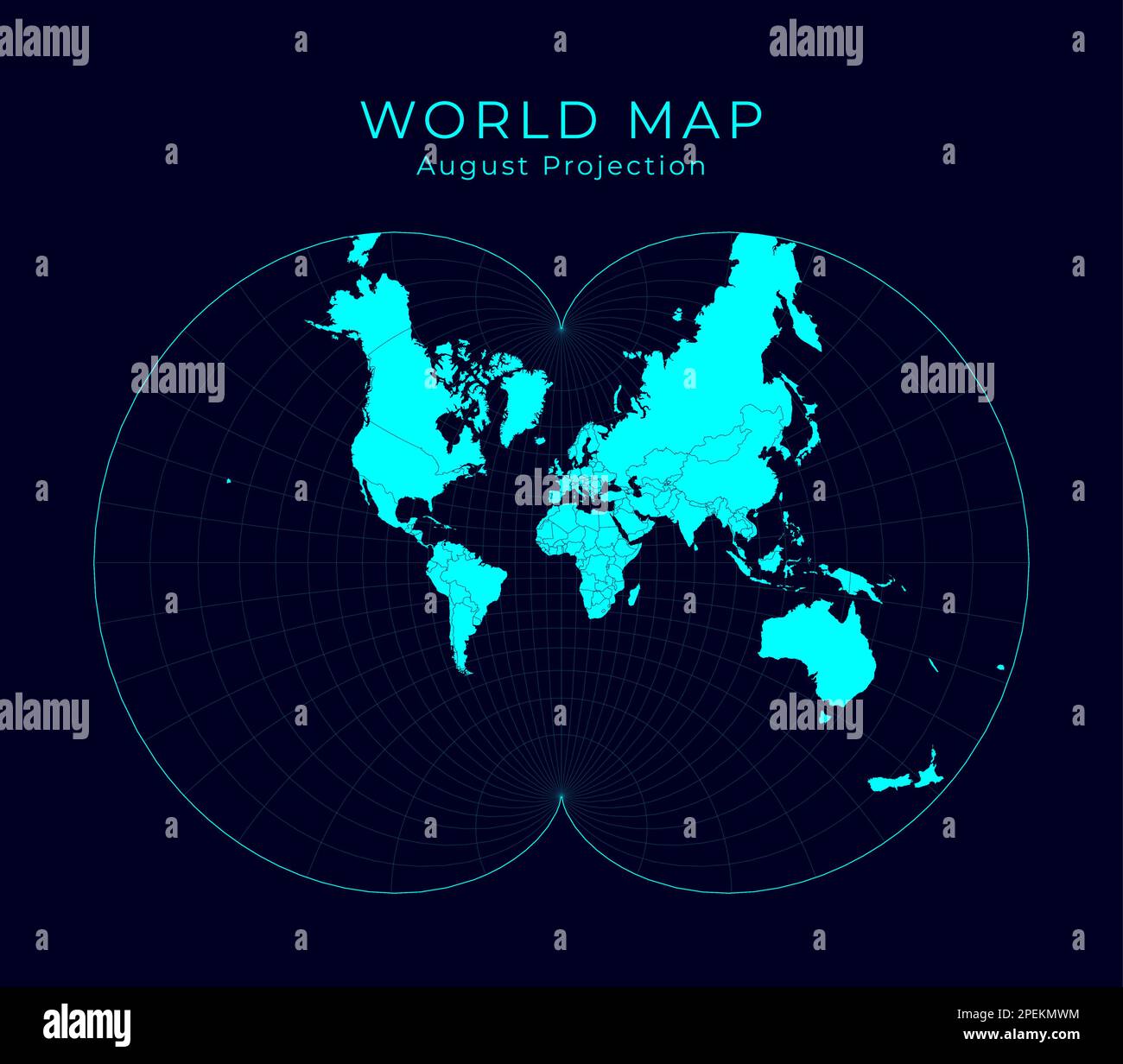 Map of the World. August's epicycloidal conformal projection ...
