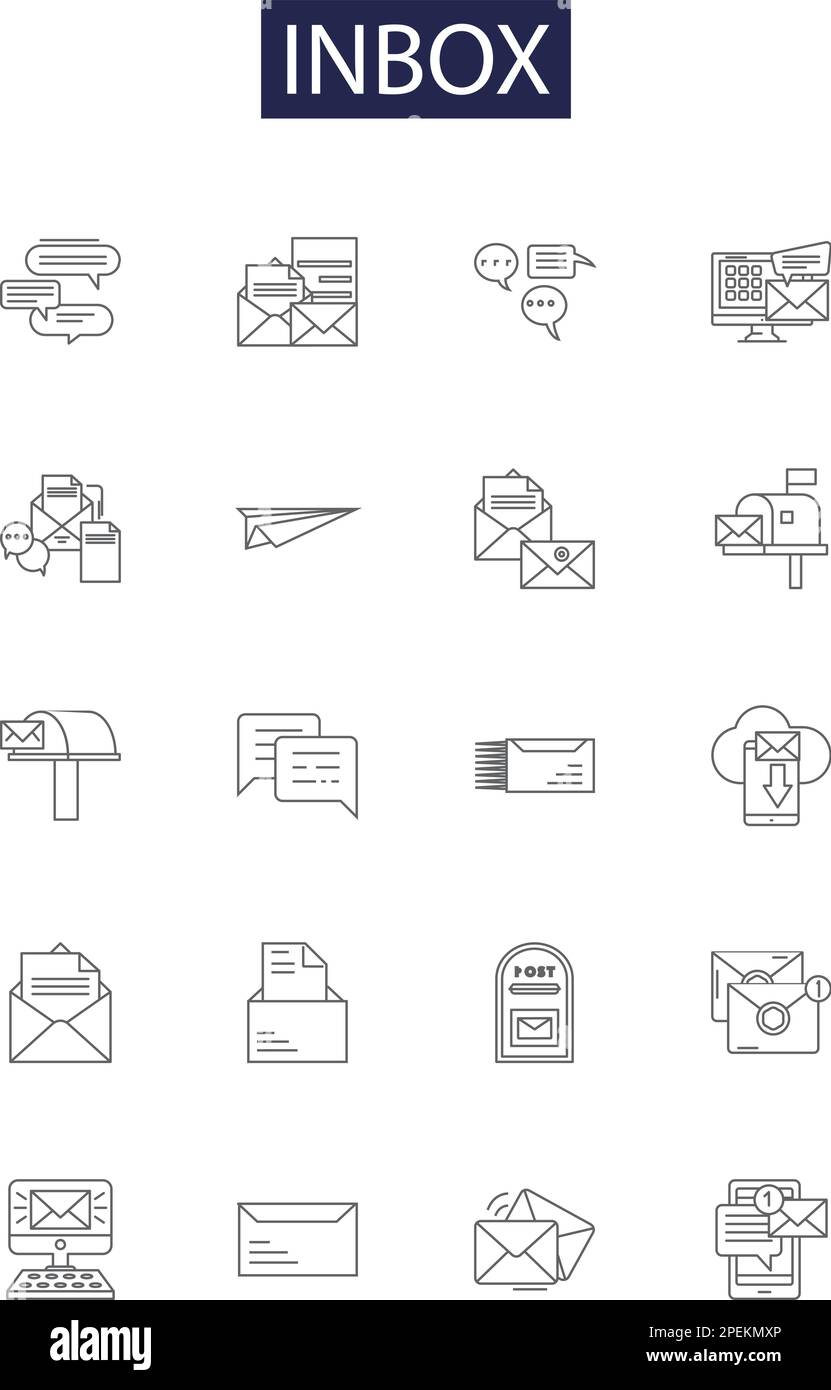 Inbox line vector icons and signs. Messages, Unread, Read, Replied ... Inbox line vector icons and signs. Messages, Unread, Read, Replied ...