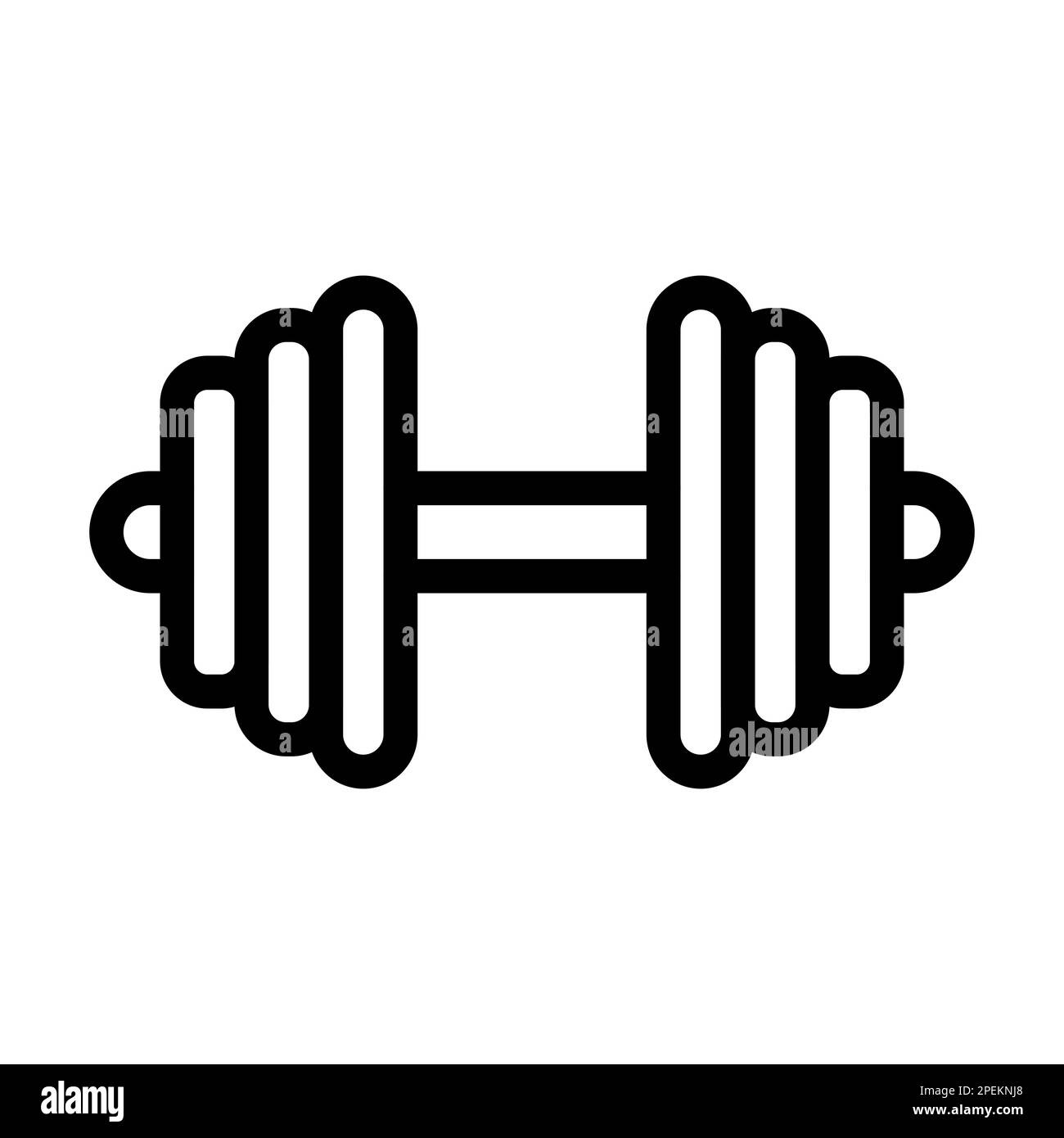 Dumbbell Vector Thick Line Icon For Personal And Commercial Use Stock ...