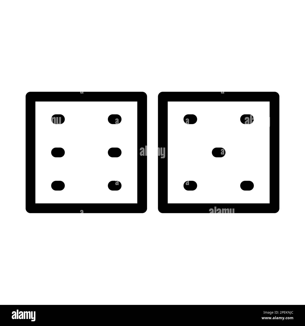 Dice Vector Thick Line Icon For Personal And Commercial Use Stock Photo ...